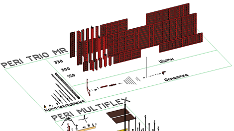 Семейства PERI для Autodesk® Revit® (TRIO MR, MULTIFLEX RUS)